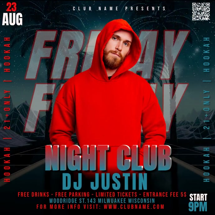 Friday Night Club Template | PosterMyWall