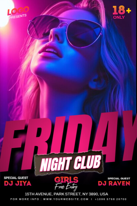 Modèle Friday Night Club | PosterMyWall