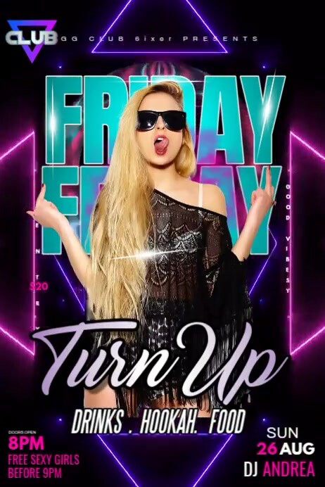 Plantilla de Friday Night Club | PosterMyWall