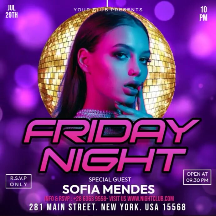 Friday Night Club Template | PosterMyWall