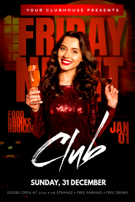 FRIDAY NIGHT CLUB Template | PosterMyWall