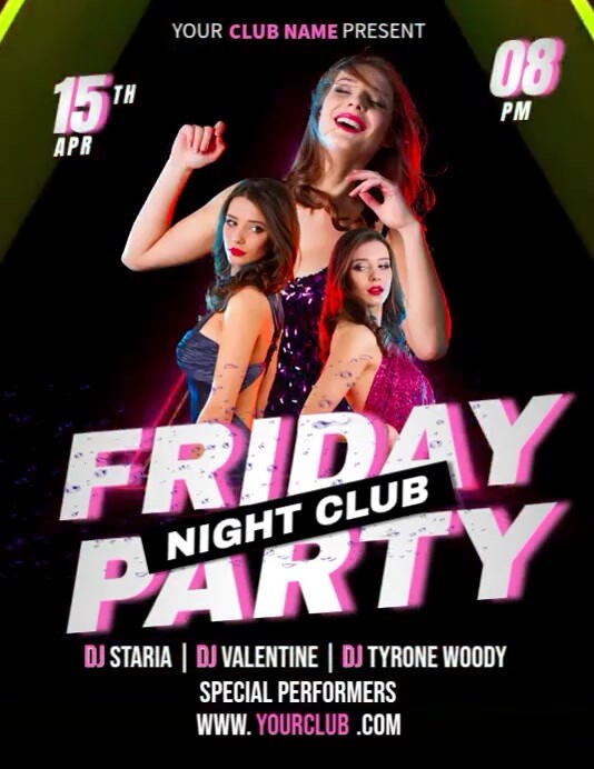 Plantilla de Friday Night Club | PosterMyWall
