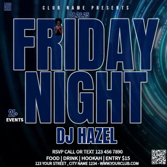 Friday Night Club Template | PosterMyWall