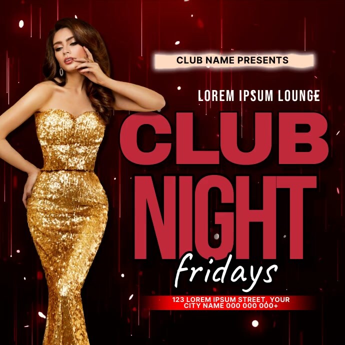 Plantilla de Friday Night Club | PosterMyWall