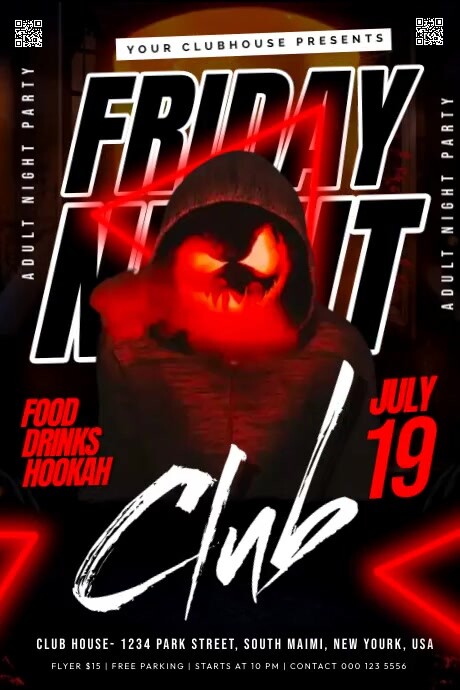 FRIDAY NIGHT CLUB Template | PosterMyWall