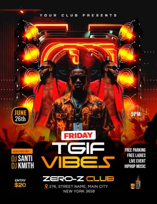 Friday Night club Flyer Template | PosterMyWall