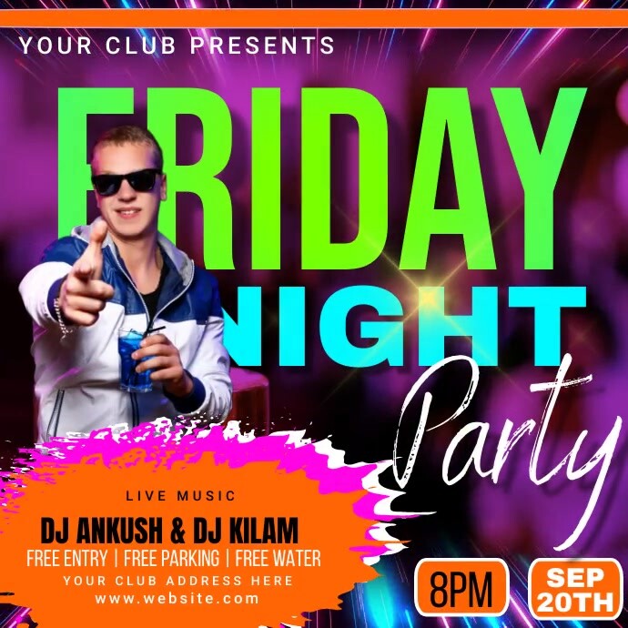 friday night / club night / dj party Template | PosterMyWall