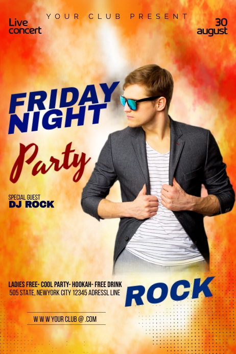 friday night club party banner Template | PosterMyWall