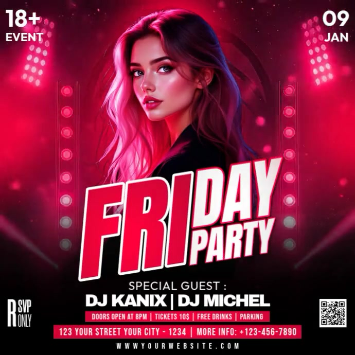 Friday night club party Template | PosterMyWall