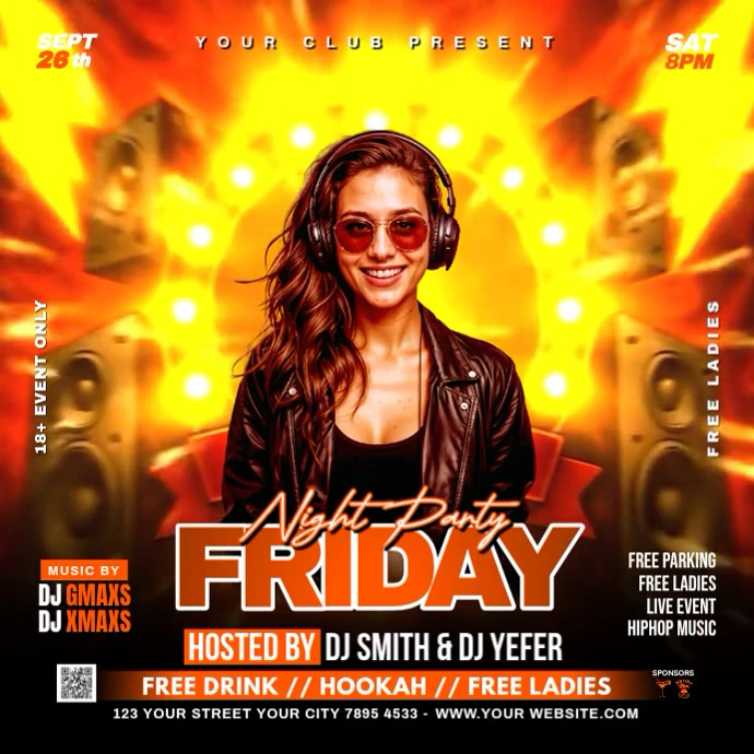Friday night club party Template | PosterMyWall