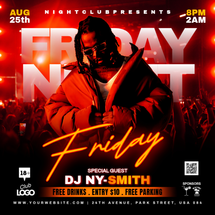 Friday Night Club Party Template | PosterMyWall