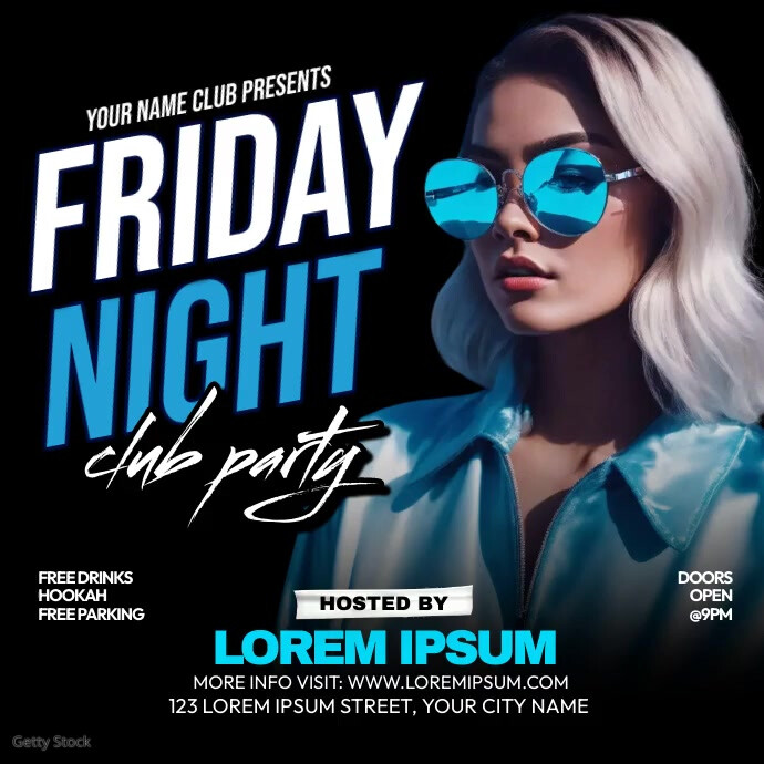 Friday Night Club Party Template | PosterMyWall