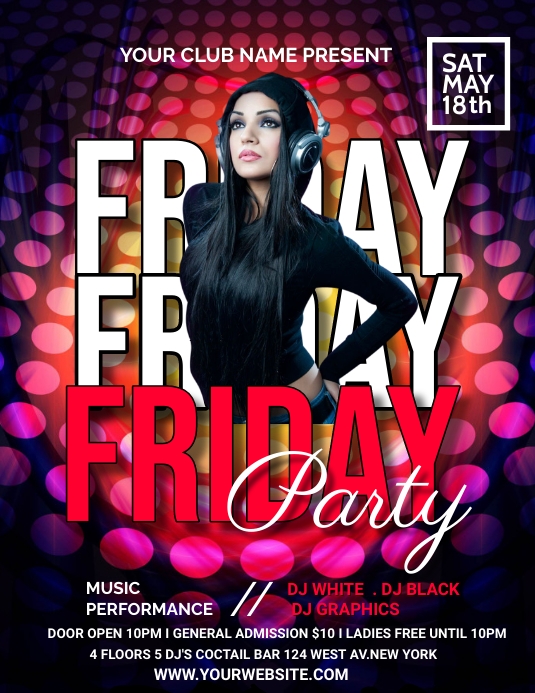 Friday Night club party Template | PosterMyWall