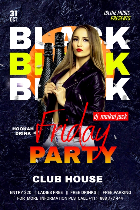 Copy of friday night club party flyer ad design | PosterMyWall