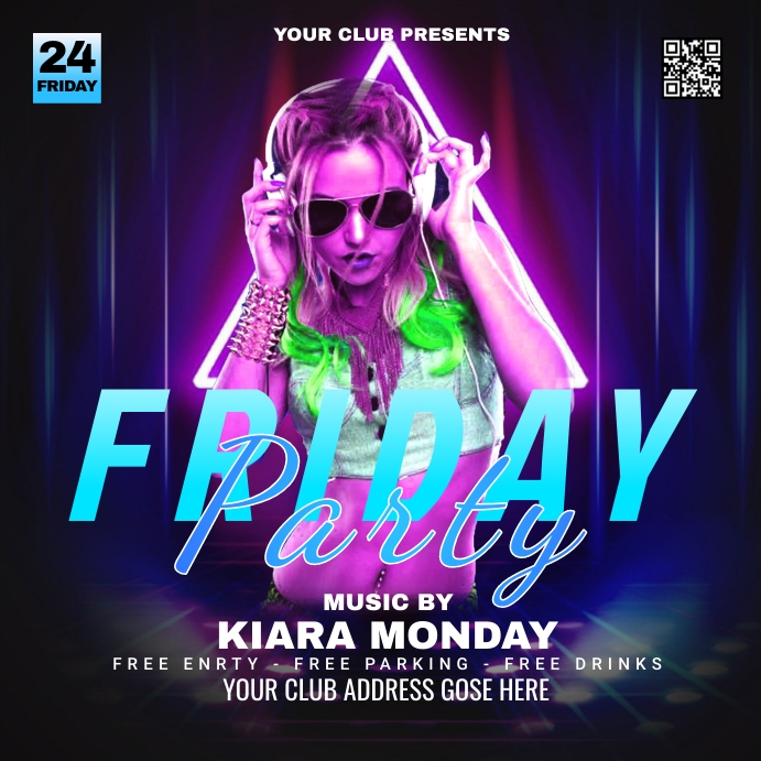 Friday night club party flyer Template | PosterMyWall