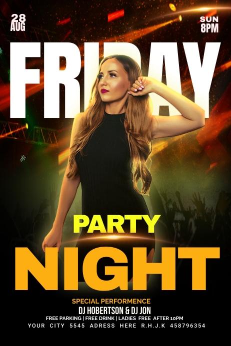 friday night club party flyer Template | PosterMyWall