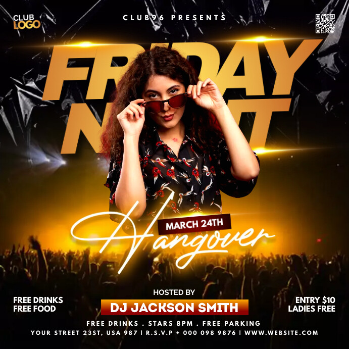 friday night club party flyer Template | PosterMyWall