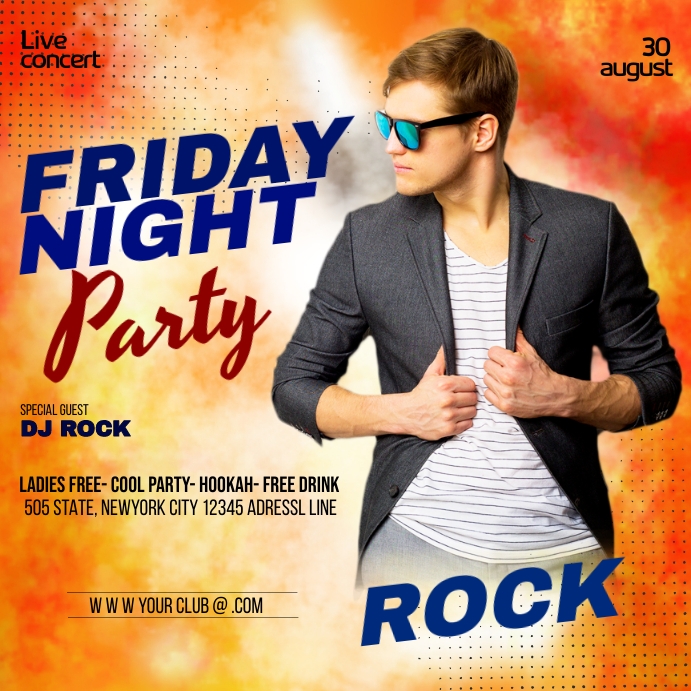 friday night club party flyer Template | PosterMyWall