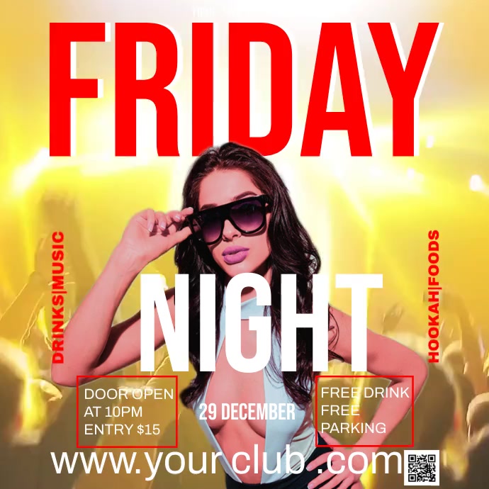 Friday night club party flyer Template | PosterMyWall
