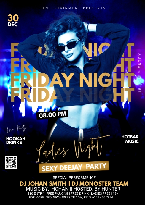 Copy of Friday Night Club Party Flyer | PosterMyWall