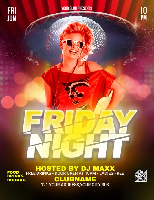 Modèle Friday night club party flyer | PosterMyWall