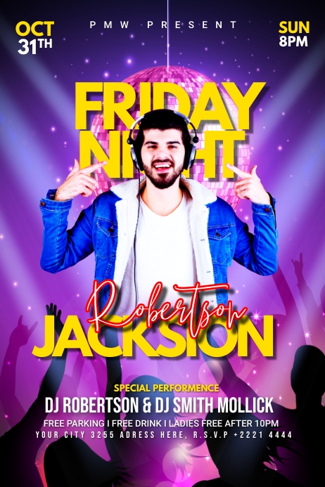friday night club party flyer Template | PosterMyWall