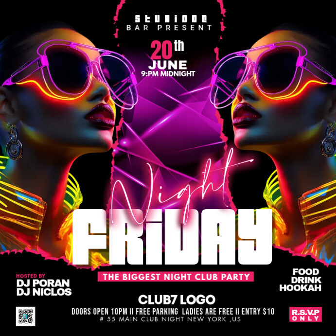Copy of Friday night club party flyer | PosterMyWall