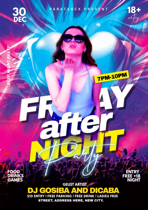 Copy of Friday Night Club Party Flyer | PosterMyWall