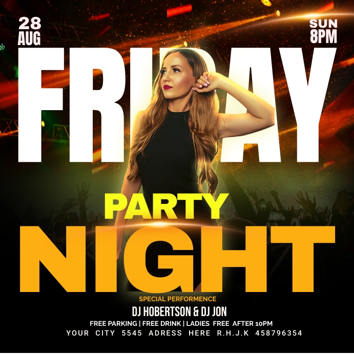 Copy of friday night club party flyer | PosterMyWall