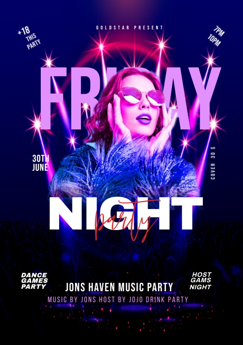 friday night club party flyer Template | PosterMyWall