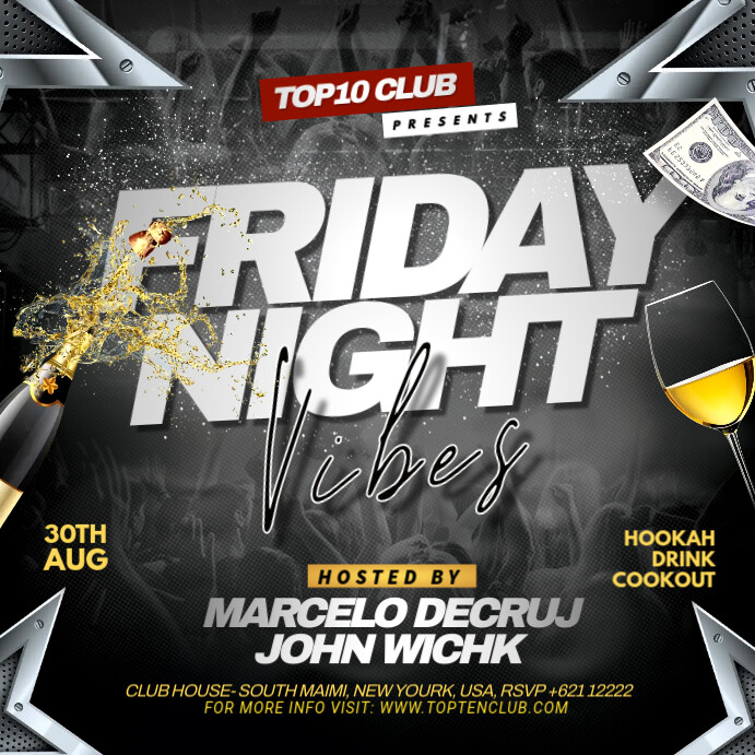 Friday Night club party flyer | PosterMyWall