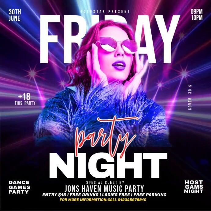 friday night club party flyer Template | PosterMyWall