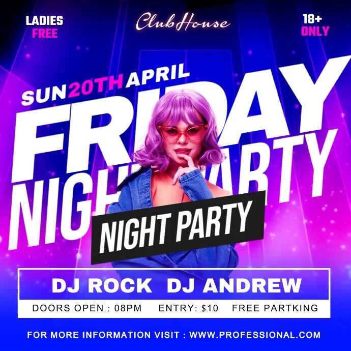 friday night club party flyer template | PosterMyWall