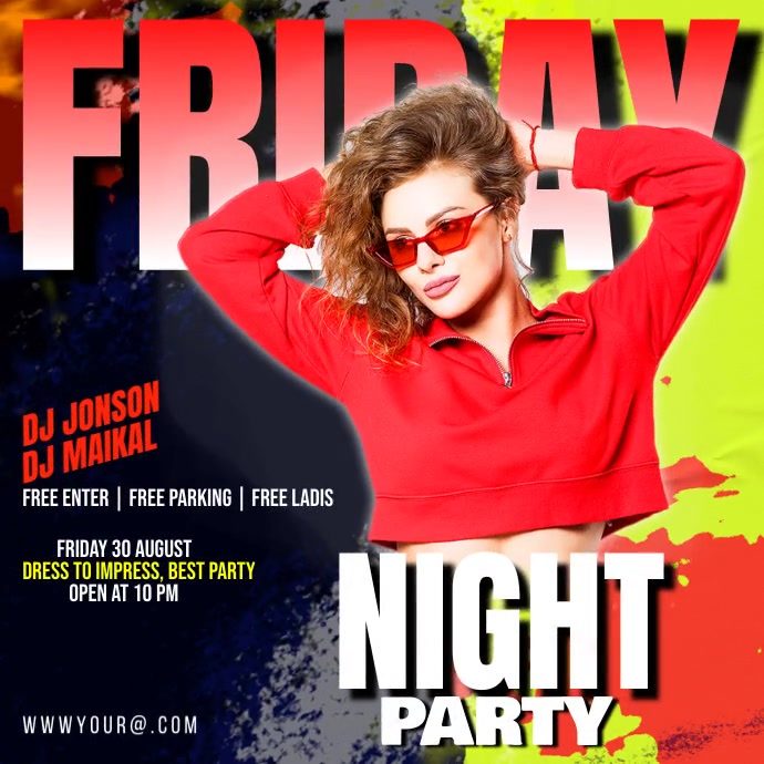 friday night club party flyer video Template | PosterMyWall