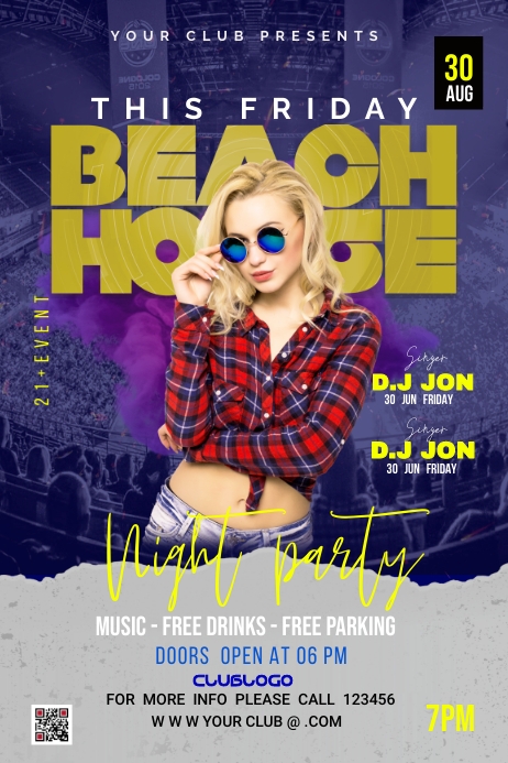 Copy of friday night club party poster flyer | PosterMyWall