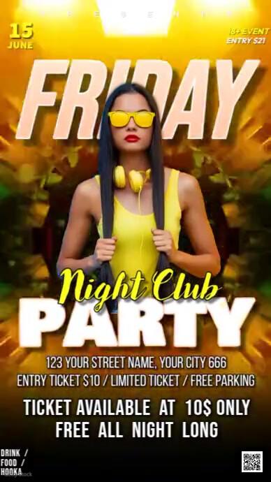 Friday Night Club Video Template | PosterMyWall