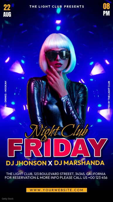 Friday Night Club Video Template | PosterMyWall