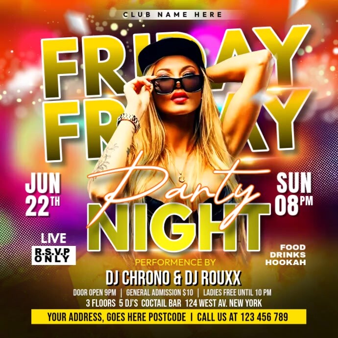 Plantilla de Friday night | PosterMyWall