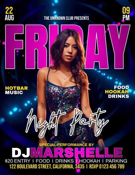 Plantilla de Friday Night | PosterMyWall