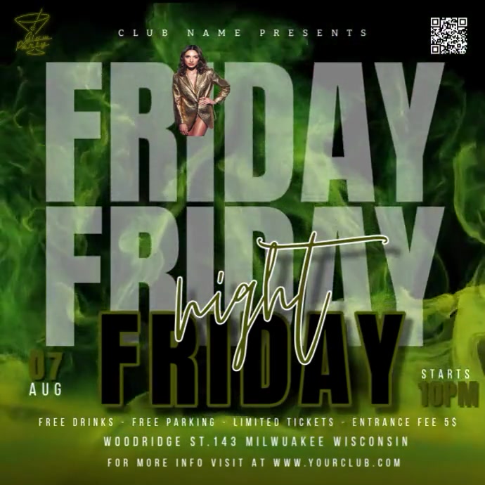 Plantilla de Friday Night | PosterMyWall