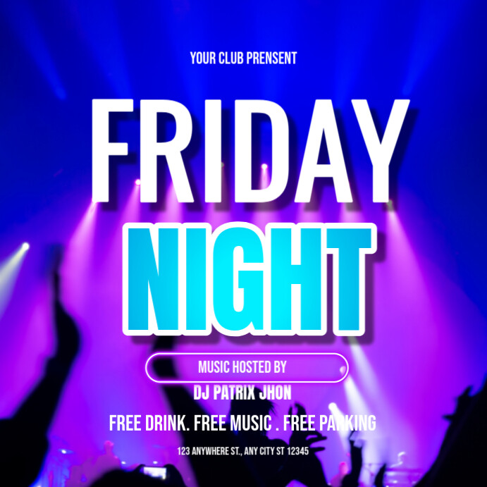 Modèle Friday night | PosterMyWall