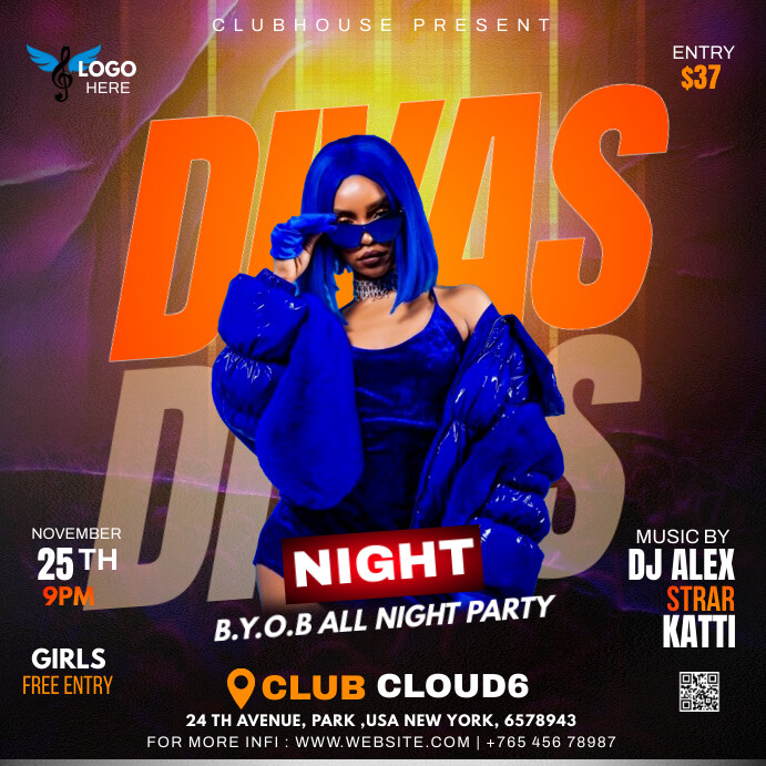 Friday night dj party Template | PosterMyWall