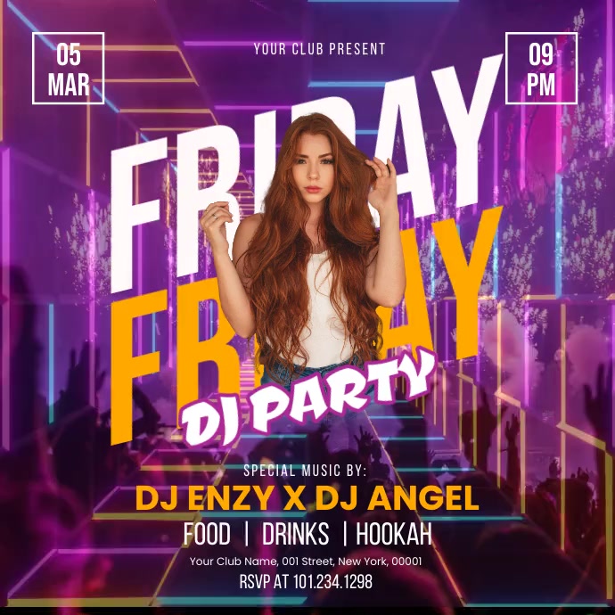 Copy of Friday Night Dj Party Poster | PosterMyWall