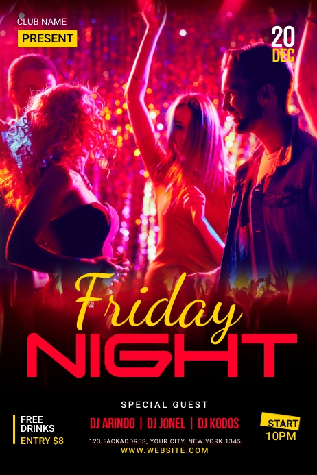 Friday night flyer Template | PosterMyWall