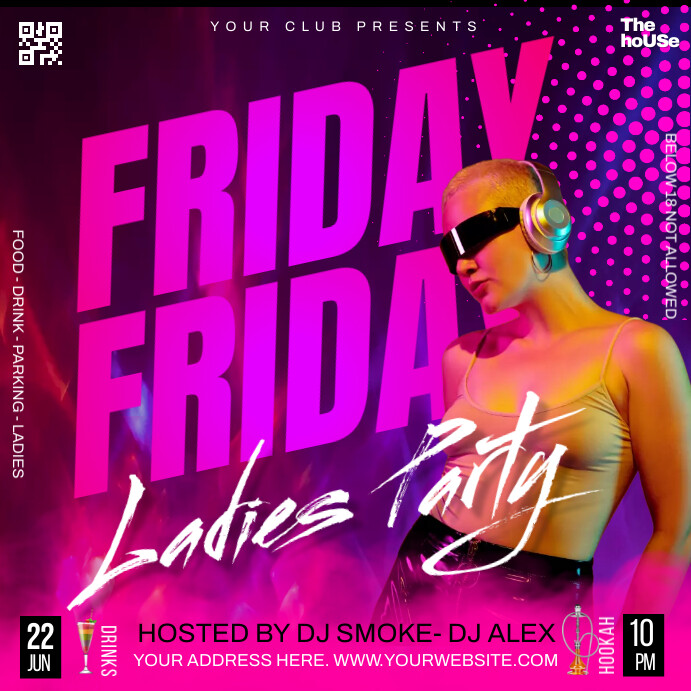 Plantilla de friday night ladies club party | PosterMyWall