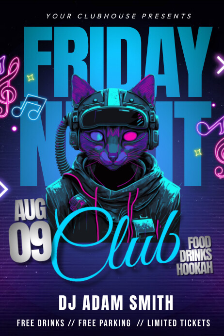 FRIDAY NIGHT MUSIC Template | PosterMyWall