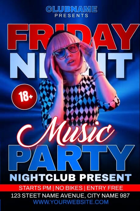 Friday Night Music Party Template | PosterMyWall