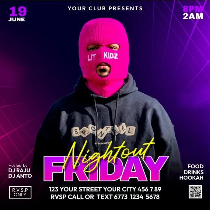 Friday Night Out Templat | PosterMyWall