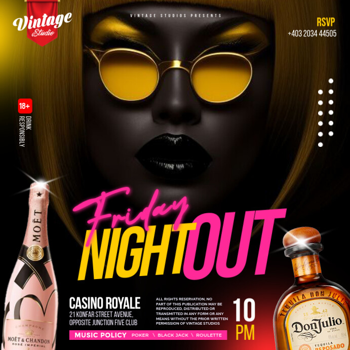 Friday Night Out Party Flyer for Instagram | PosterMyWall
