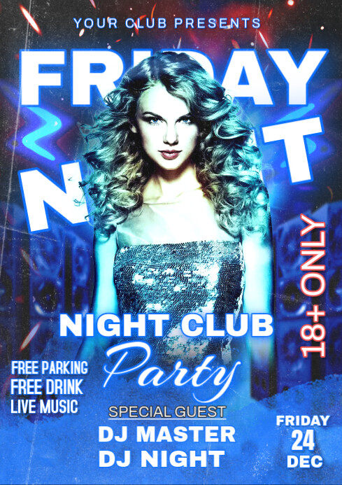 Friday Night Party A4 Template | PosterMyWall